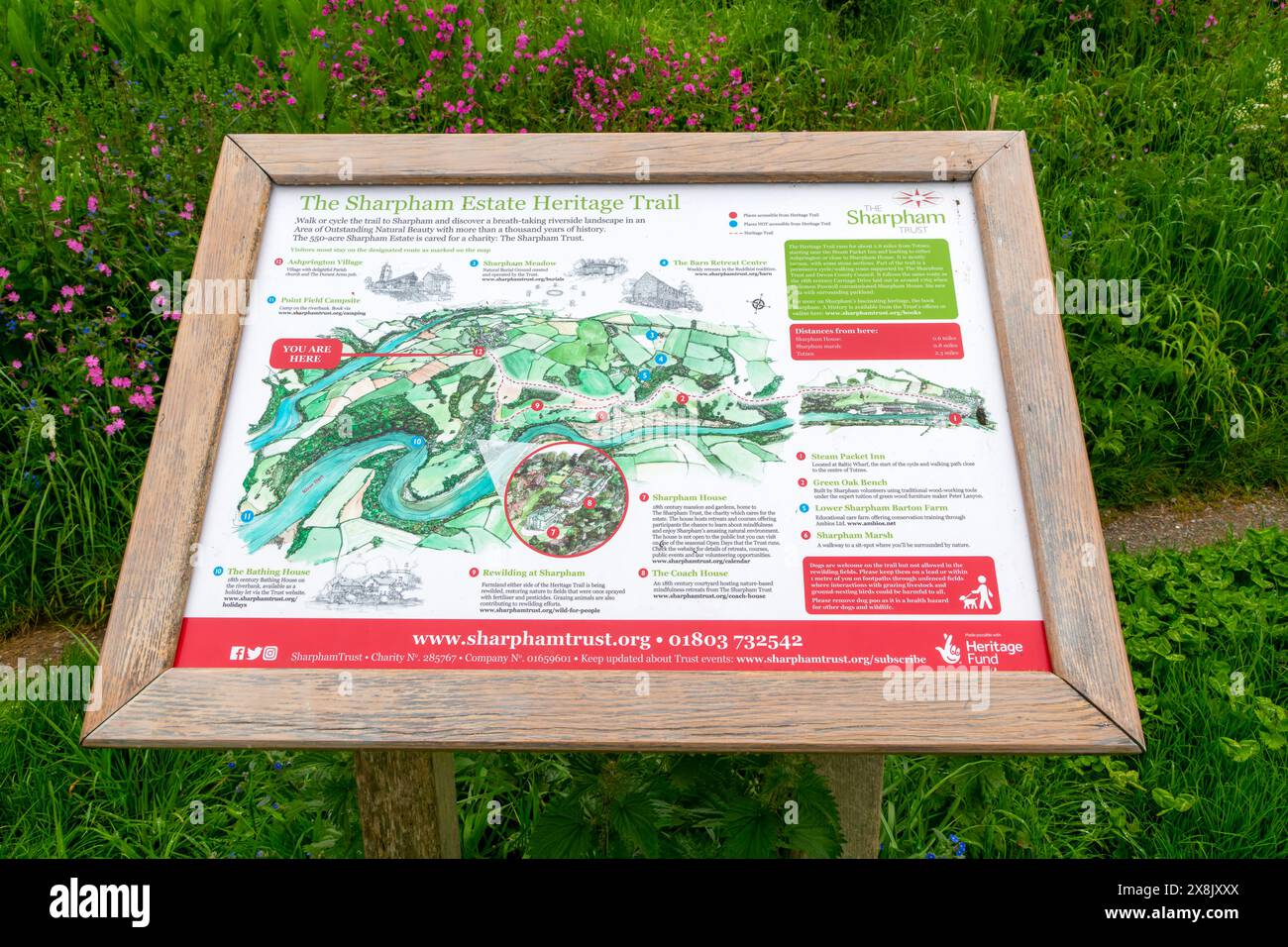 Information panel and map, Sharpham Estate Heritage Trail, Sharpham ...