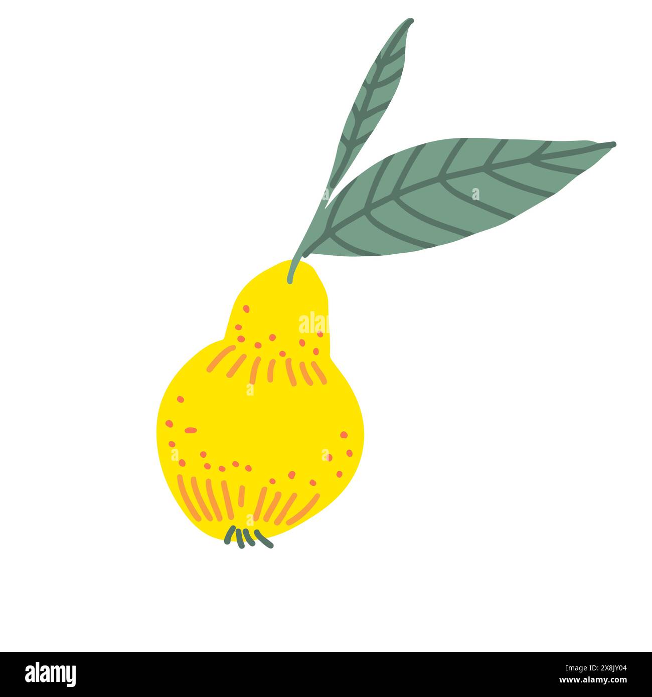 Colorful pear doodle illustration in a trendy style Stock Vector Image ...