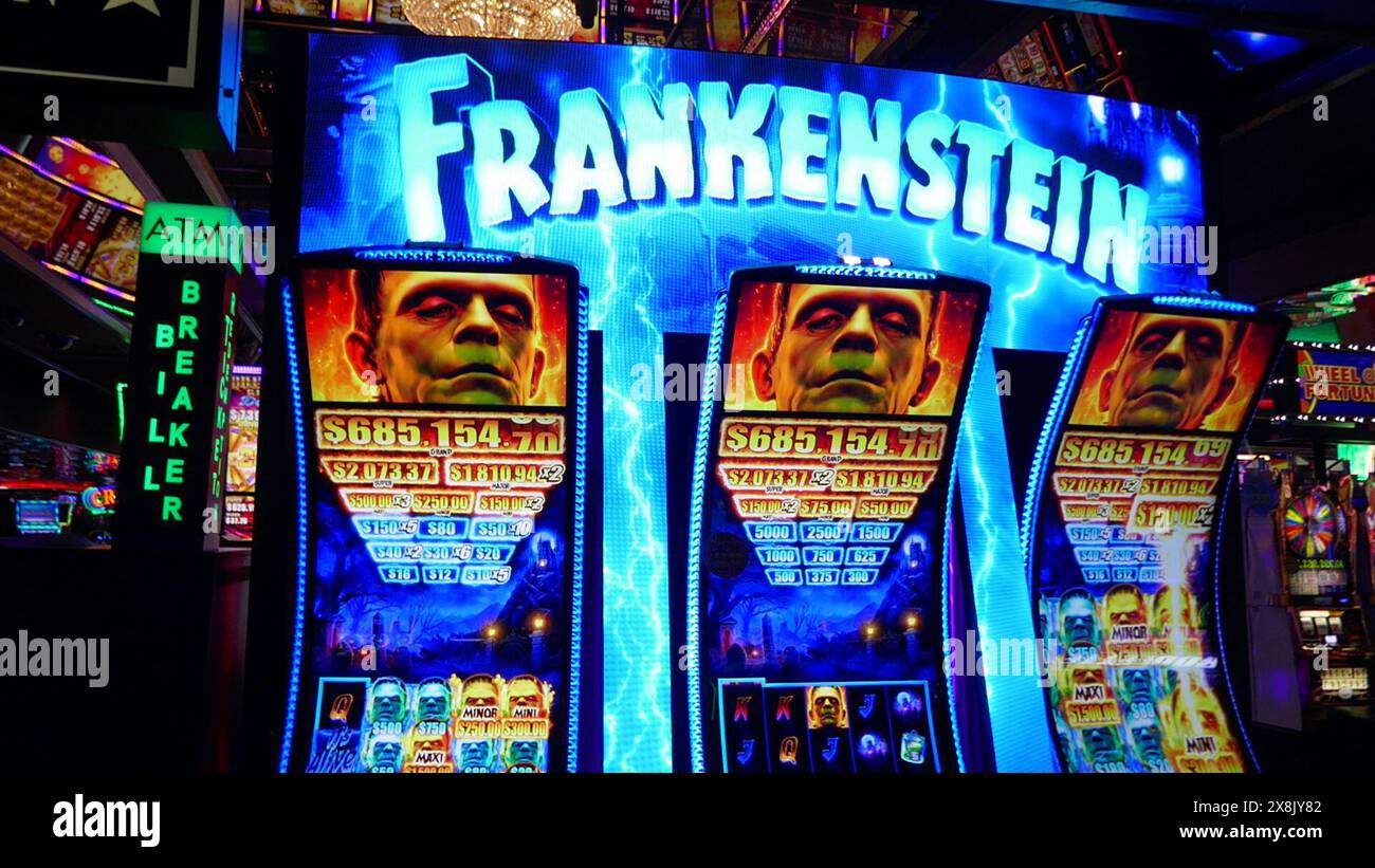 Las Vegas, Nevada, USA 15th May 2024 Frankenstein Slot Machines at The ...