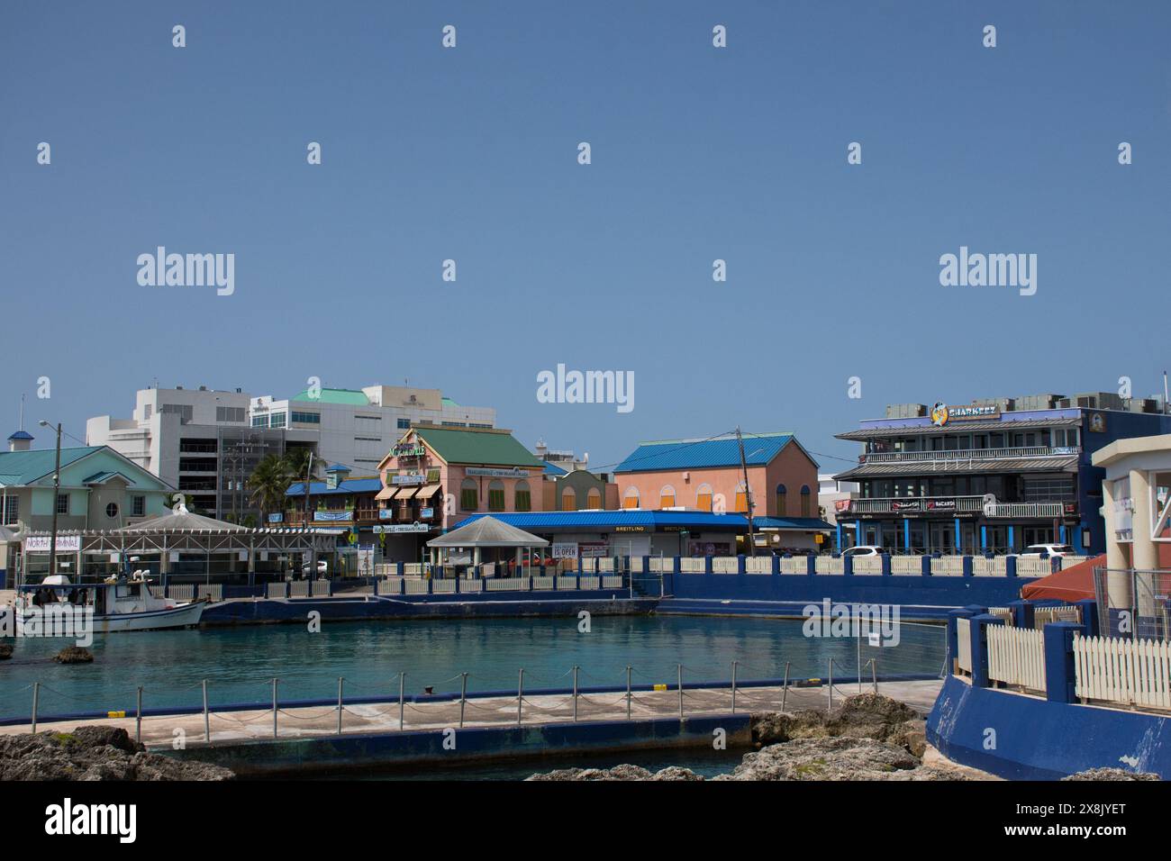 Grand Cayman, Cayman Islands, 07/15/2020 Port area of Georgetown ...