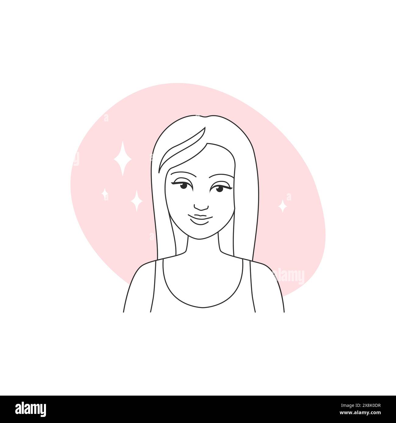 Happy girl with smile and clear skin after cosmetic procedures line ...