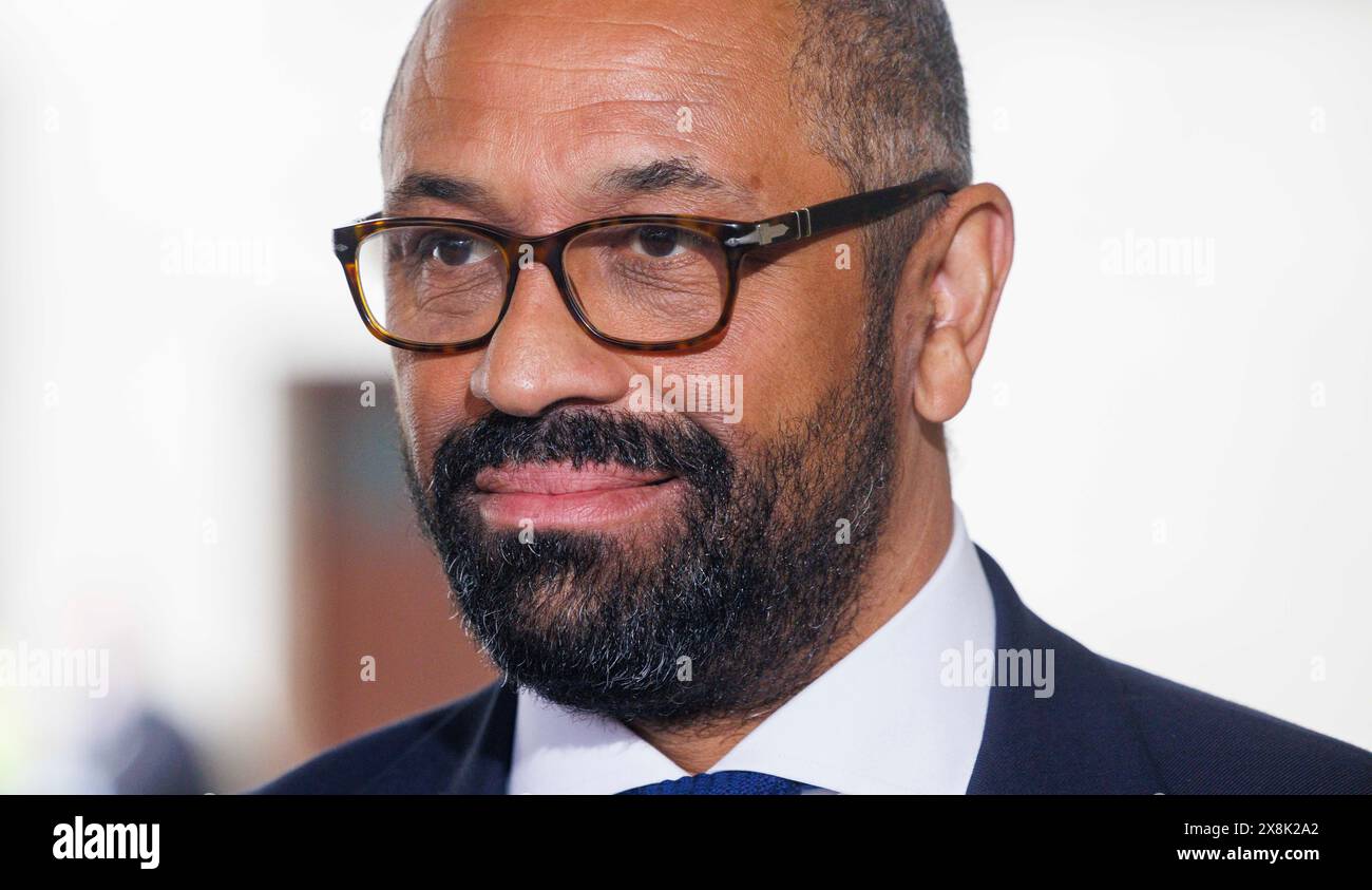 London, UK. 26th May, 2024. James Cleverly, Home Secretary, at the BBC ...