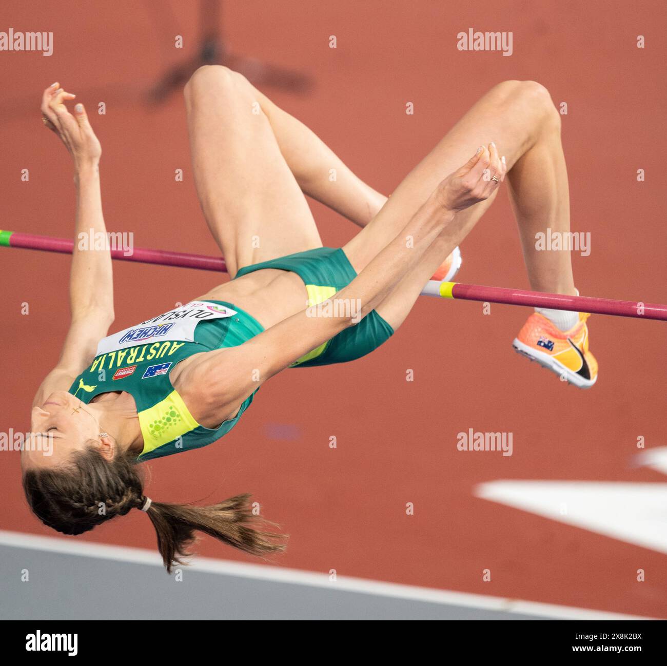 Nicola Olyslagers of Australia competing in the women’s high jump at ...