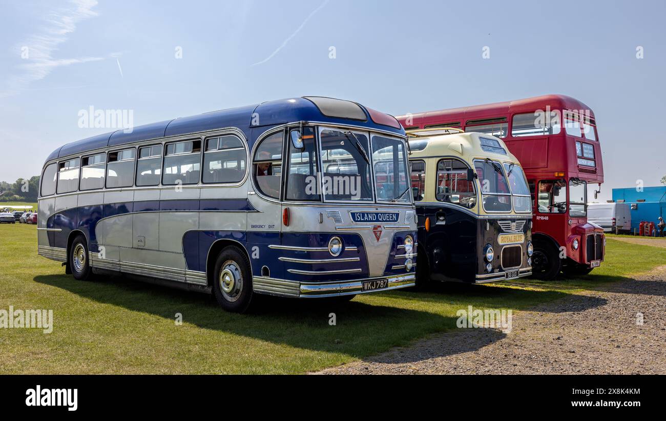 3 vintage buses on display at the Best of British Airshow held at ...