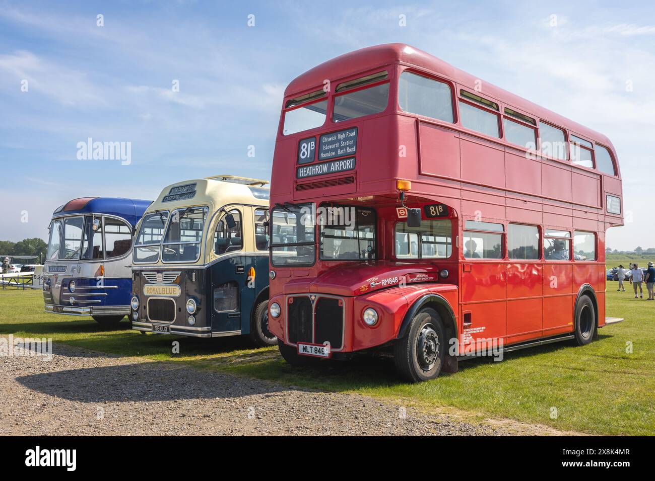 3 vintage buses on display at the Best of British Airshow held at ...