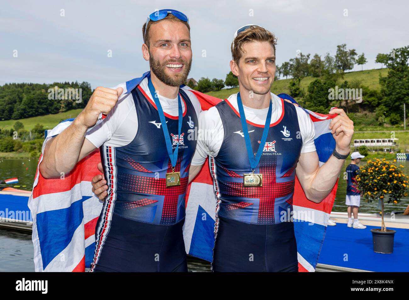 Britain's Oliver Wynne-Griffith, left, and Tom George, celebrate ...