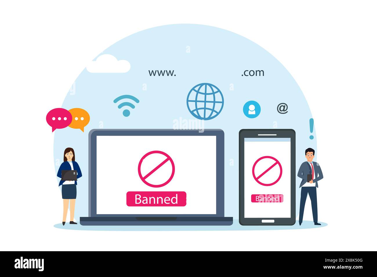 Social media Banned vector concept Stock Vector Image & Art - Alamy