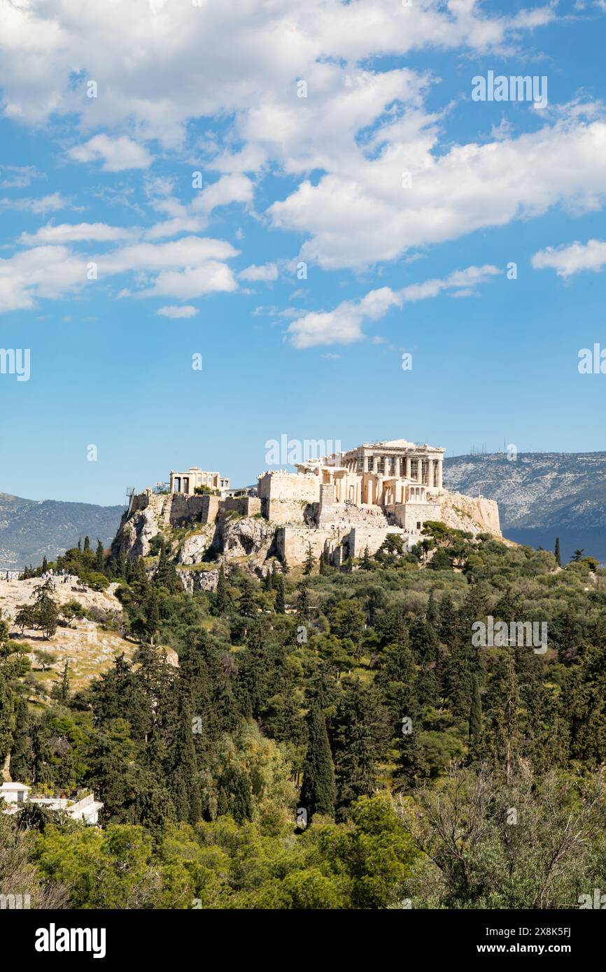 The Parthenon and Acropolis photographed from Pynx Hill, Athens, Greece ...