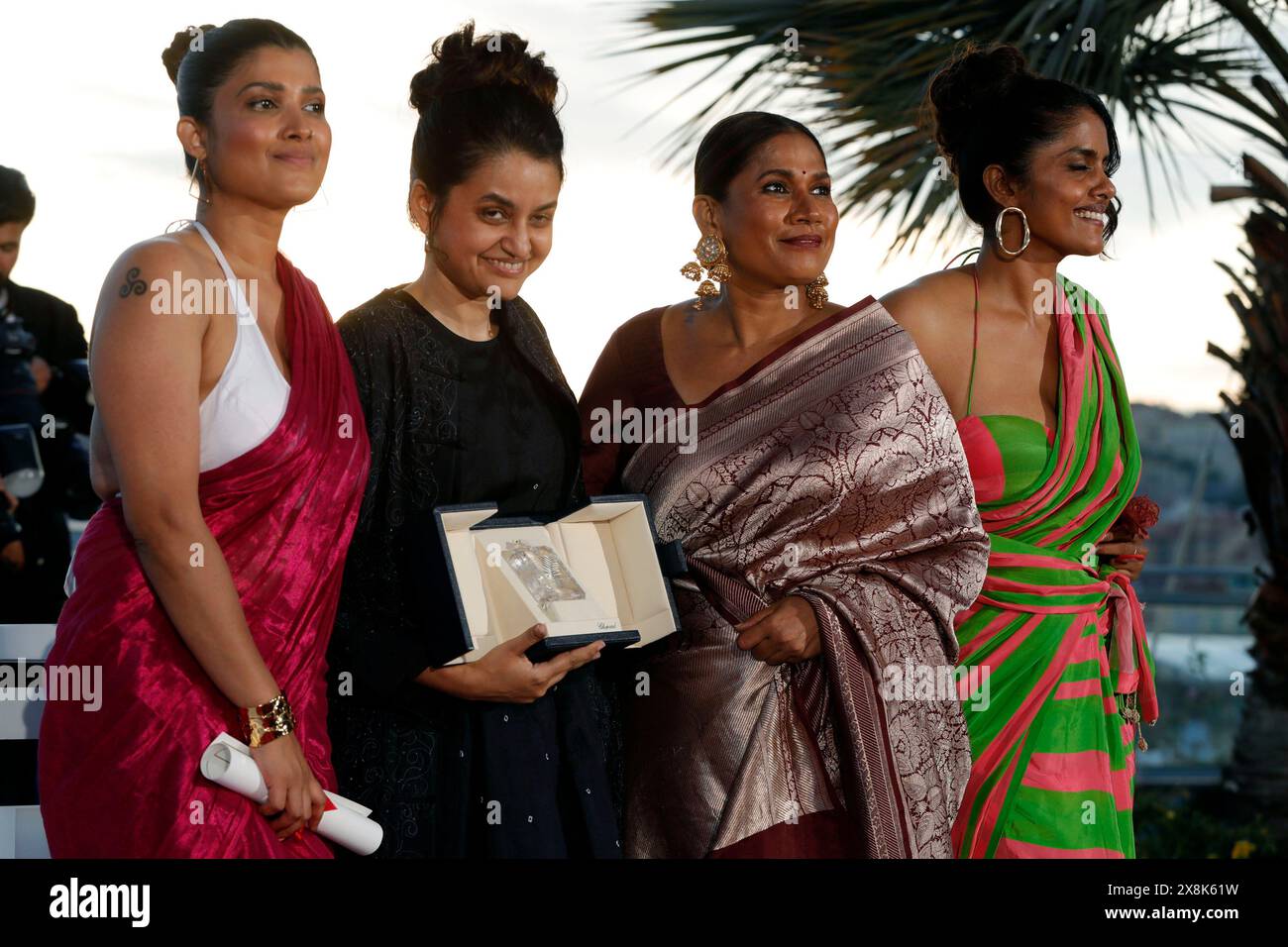 CANNES, FRANCE - MAY 25: Divya Prabha, Payal Kapadia, Chhaya Kadam and ...