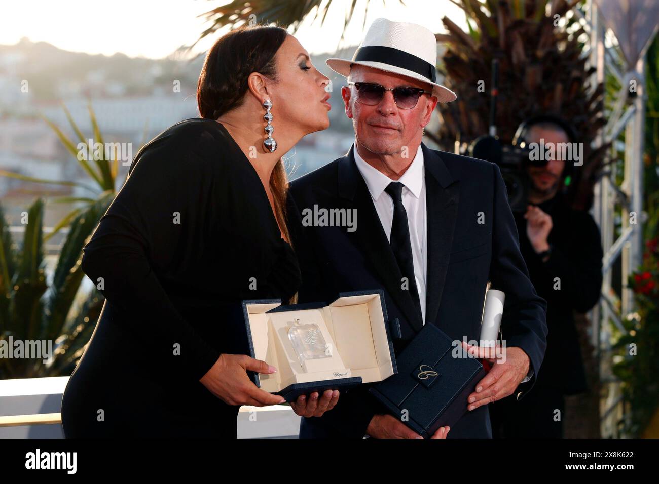 CANNES, FRANCE - MAY 25: Karla Sofía Gascón (L) poses with the 'Best ...
