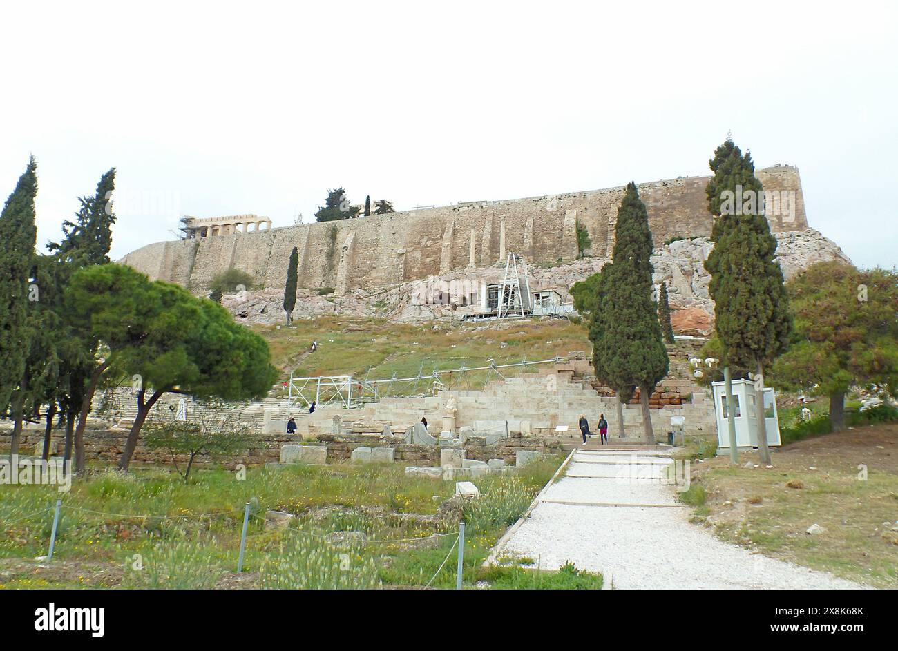 Acropolis Hill with the Ancient Greek Theatre of Dionysus Built on Its Slope, Athens, Greece ...