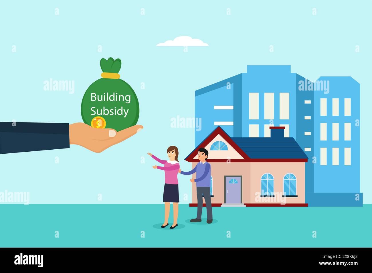 building subsidy flat design illustration Stock Vector Image & Art - Alamy