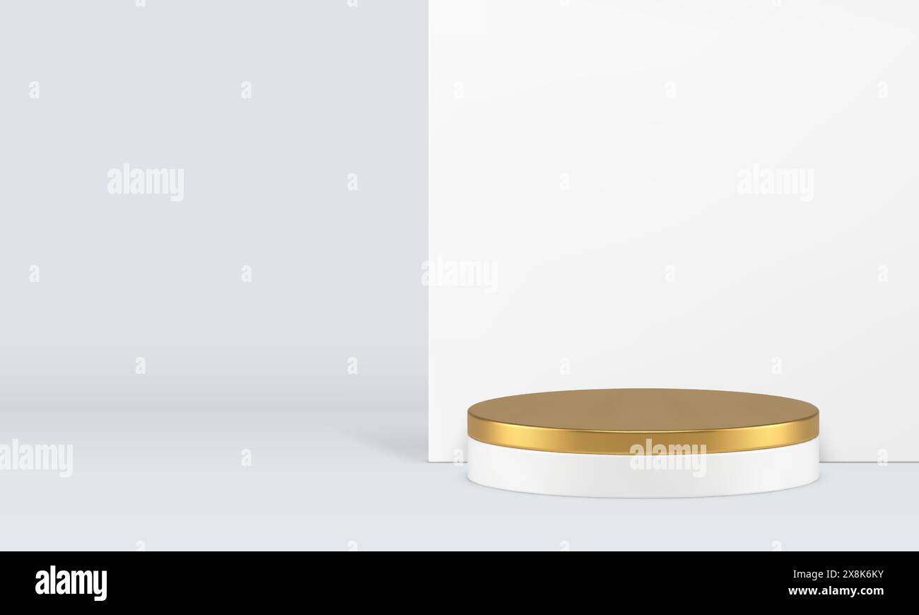 White neutral 3d luxury podium pedestal mock up for cosmetic product show realistic vector ...