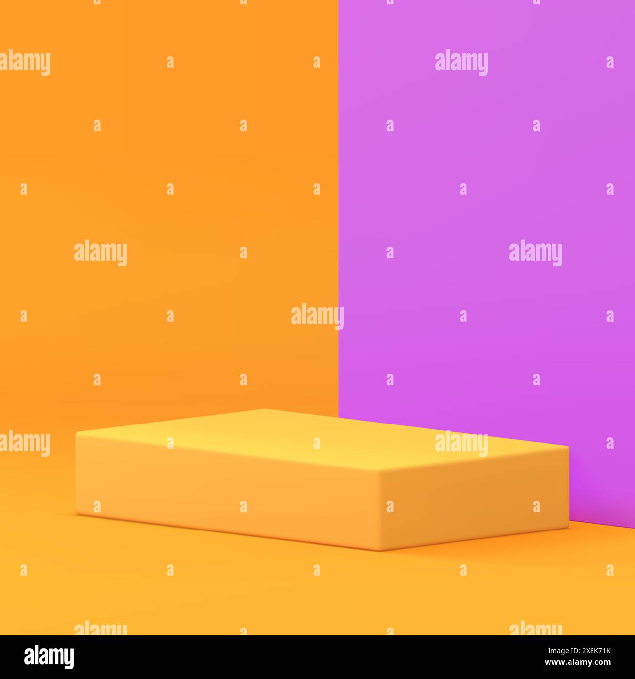 3d yellow rectangle podium pedestal modern bright stand for product ...