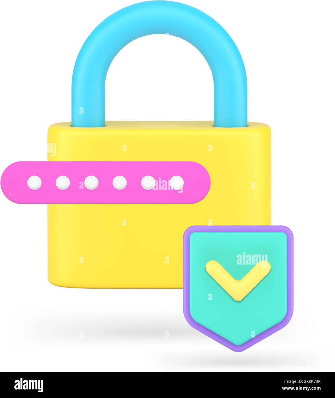 Data Protection Password Identification Access Information Security 3d Icon Realistic Vector