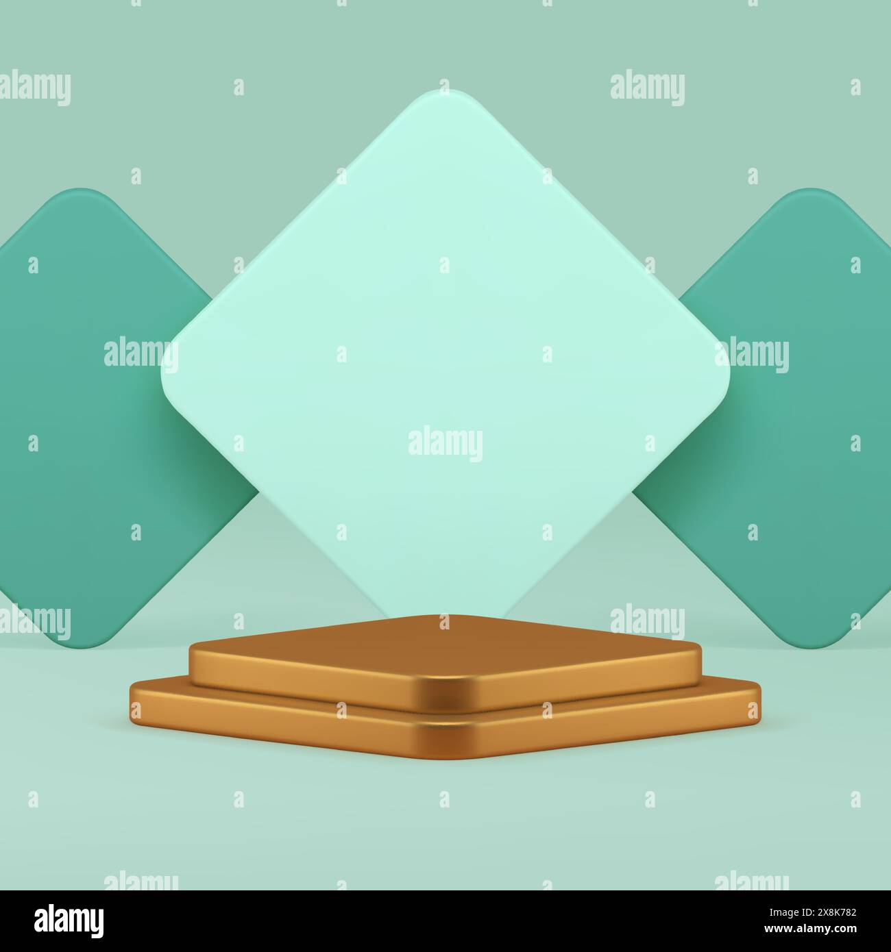 Golden rhombus 3d podium pedestal with geometric wall background ...
