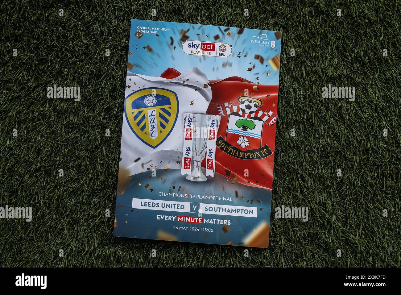 The match day programme during the Sky Bet Championship Play-Off Final ...