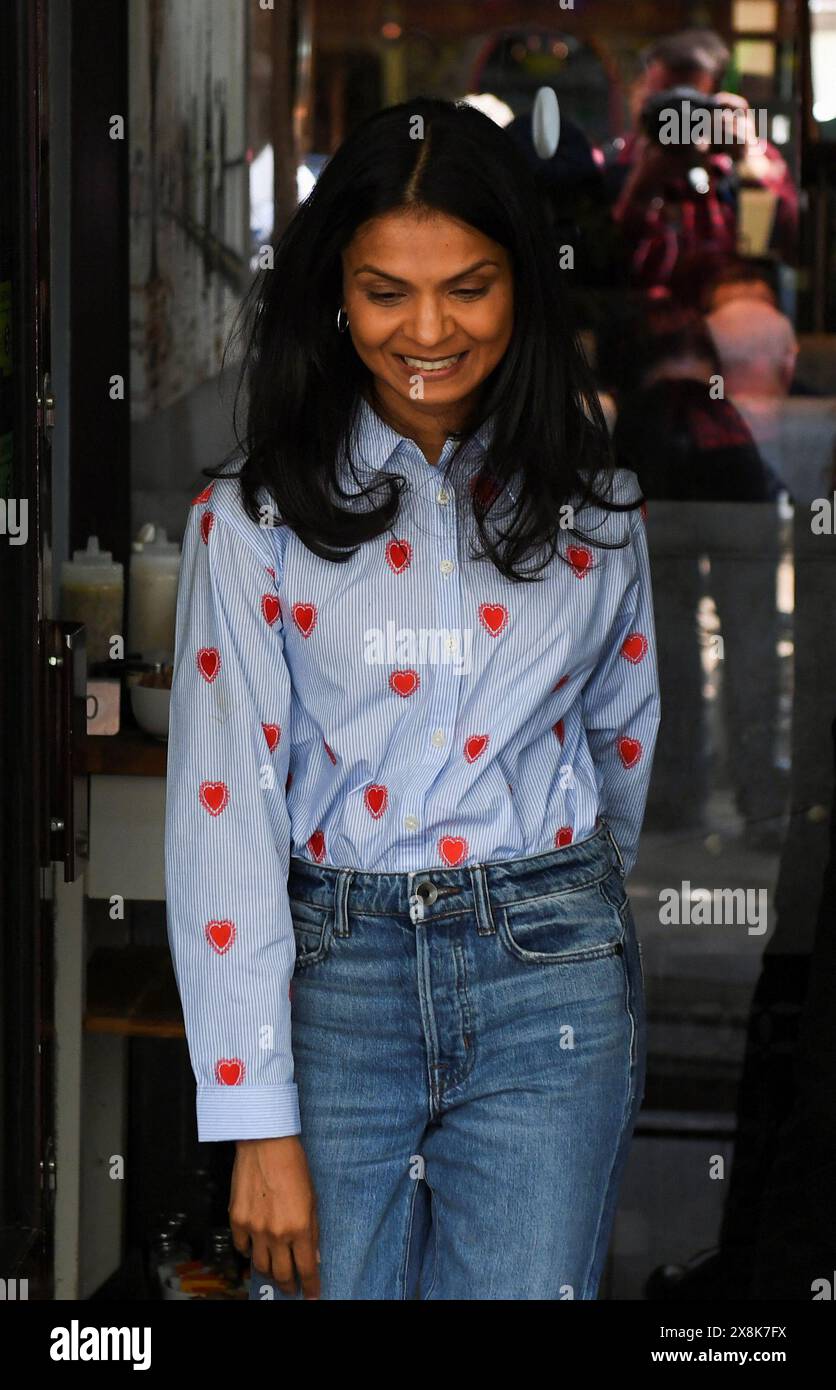 Akshata Murty, wife of Prime Minister Rishi Sunak, leaves after a ...