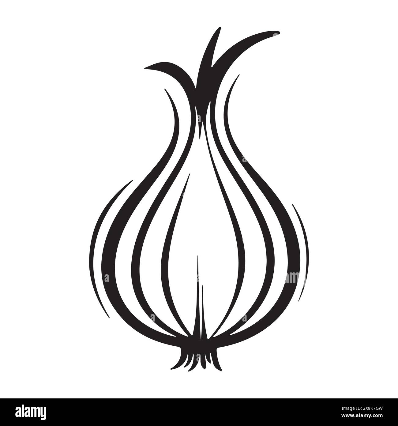 Doodle Icon of Fresh Onion. Healthy Eating Design Element. Simple ...