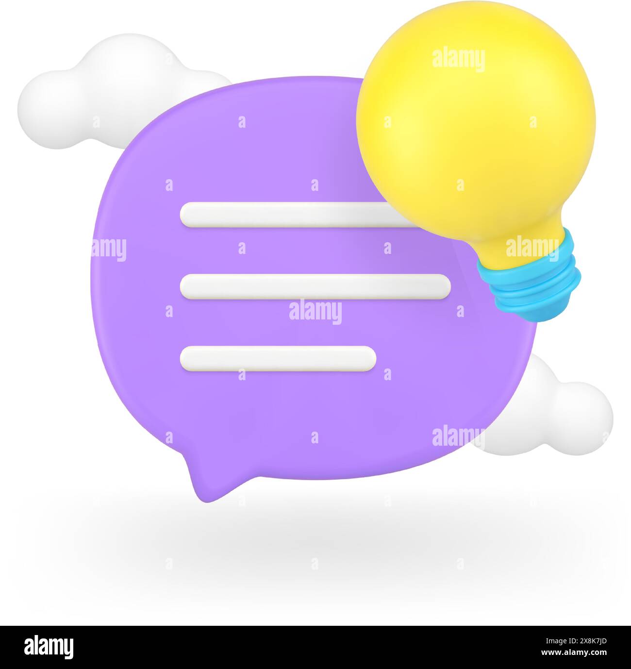 Innovation idea quick tips solution speech bubble chat and lightbulb 3d ...