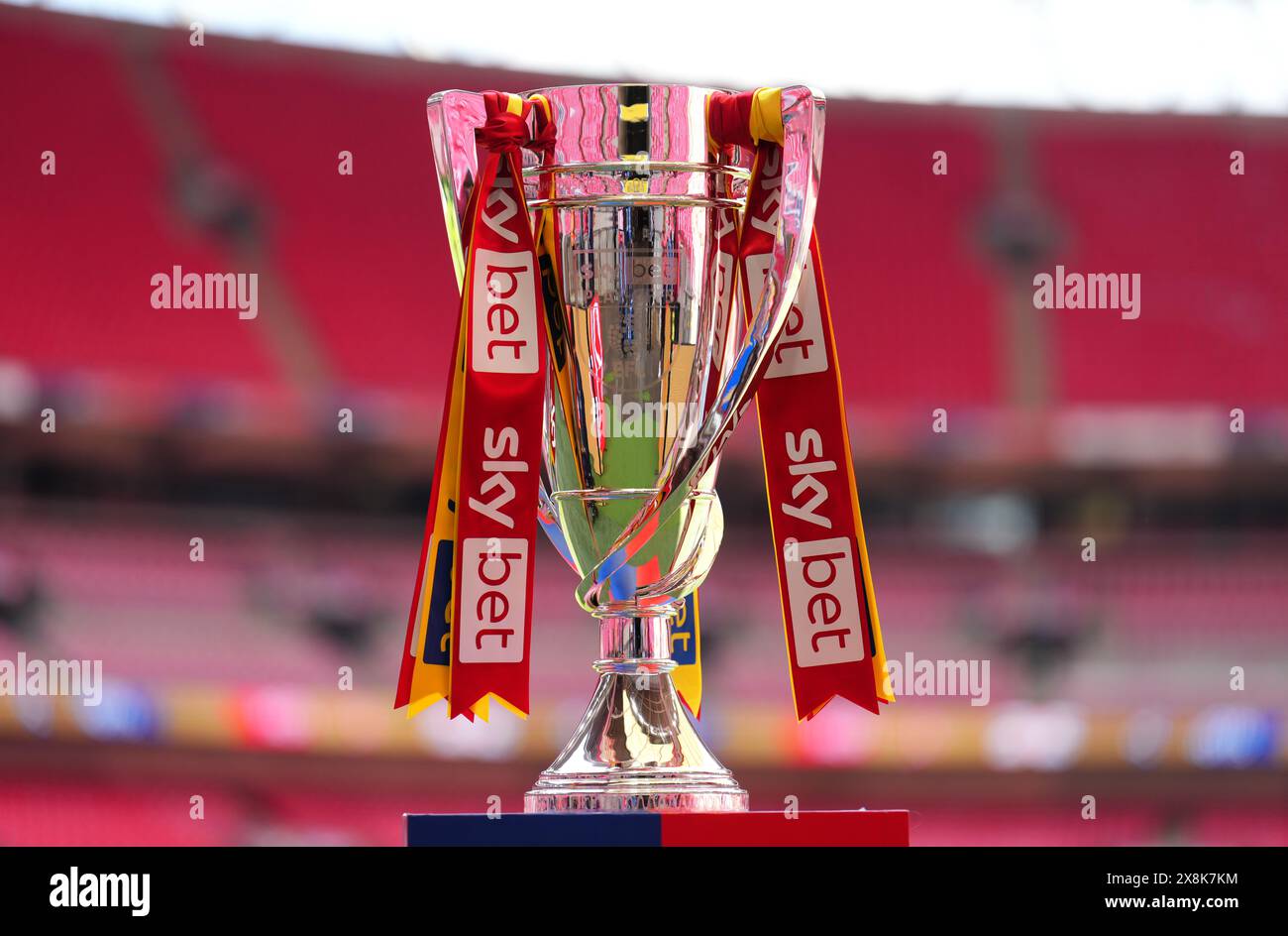 The winner's trophy on display before the Sky Bet Championship play-off ...