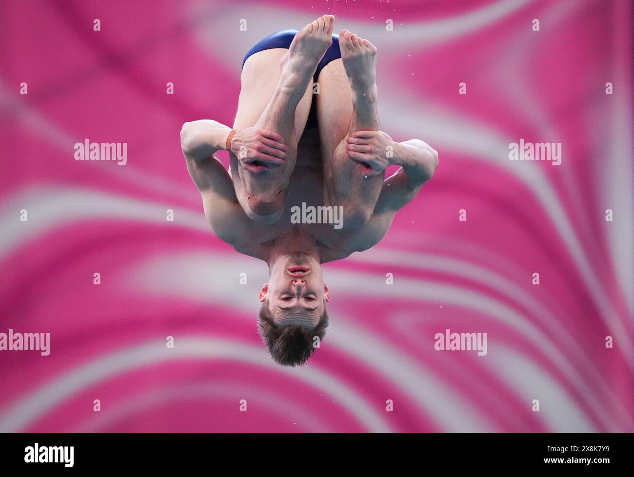 Jack Laugher in action in the men's 3m Synchro on day four of the 2024 ...