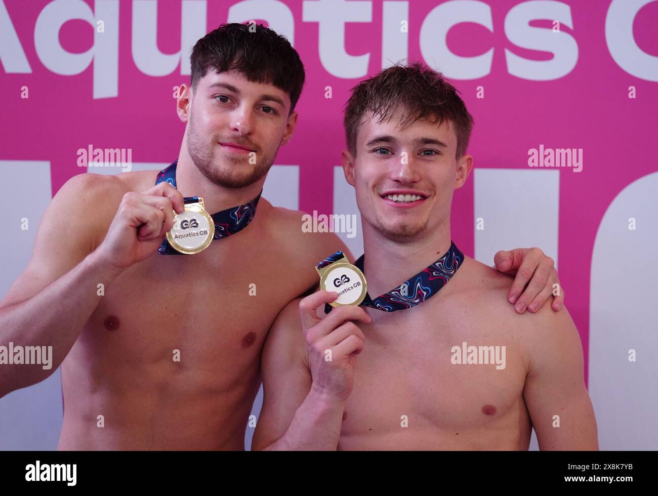 Jack Laugher and Anthony Harding after winning the men's 3m Synchro on ...