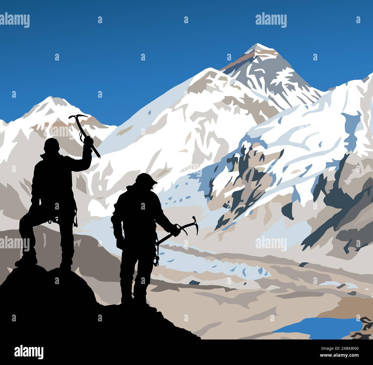 Two climbers Stock Vector Images - Alamy