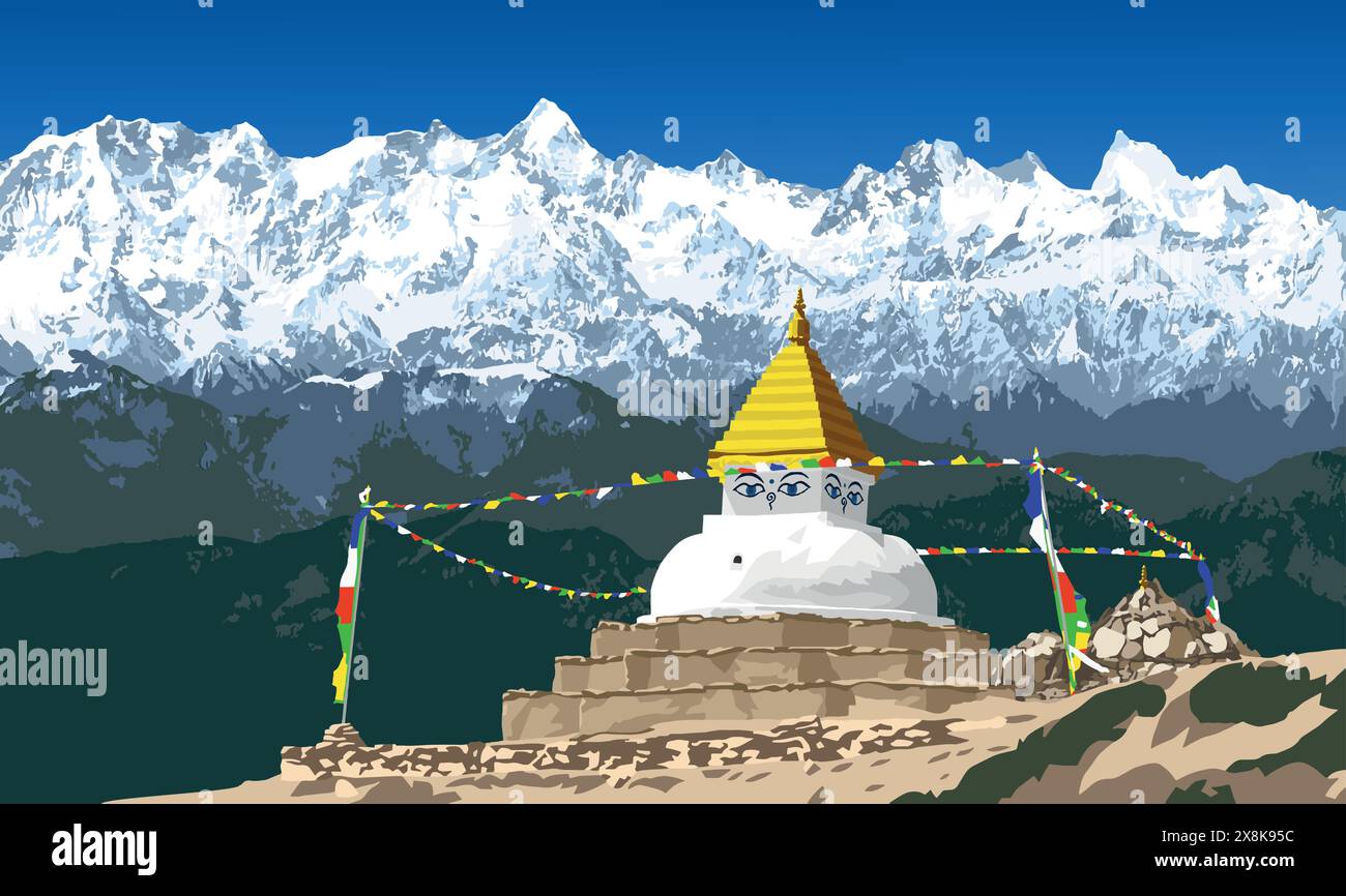 Buddhist stupa himalayas Stock Vector Images - Alamy