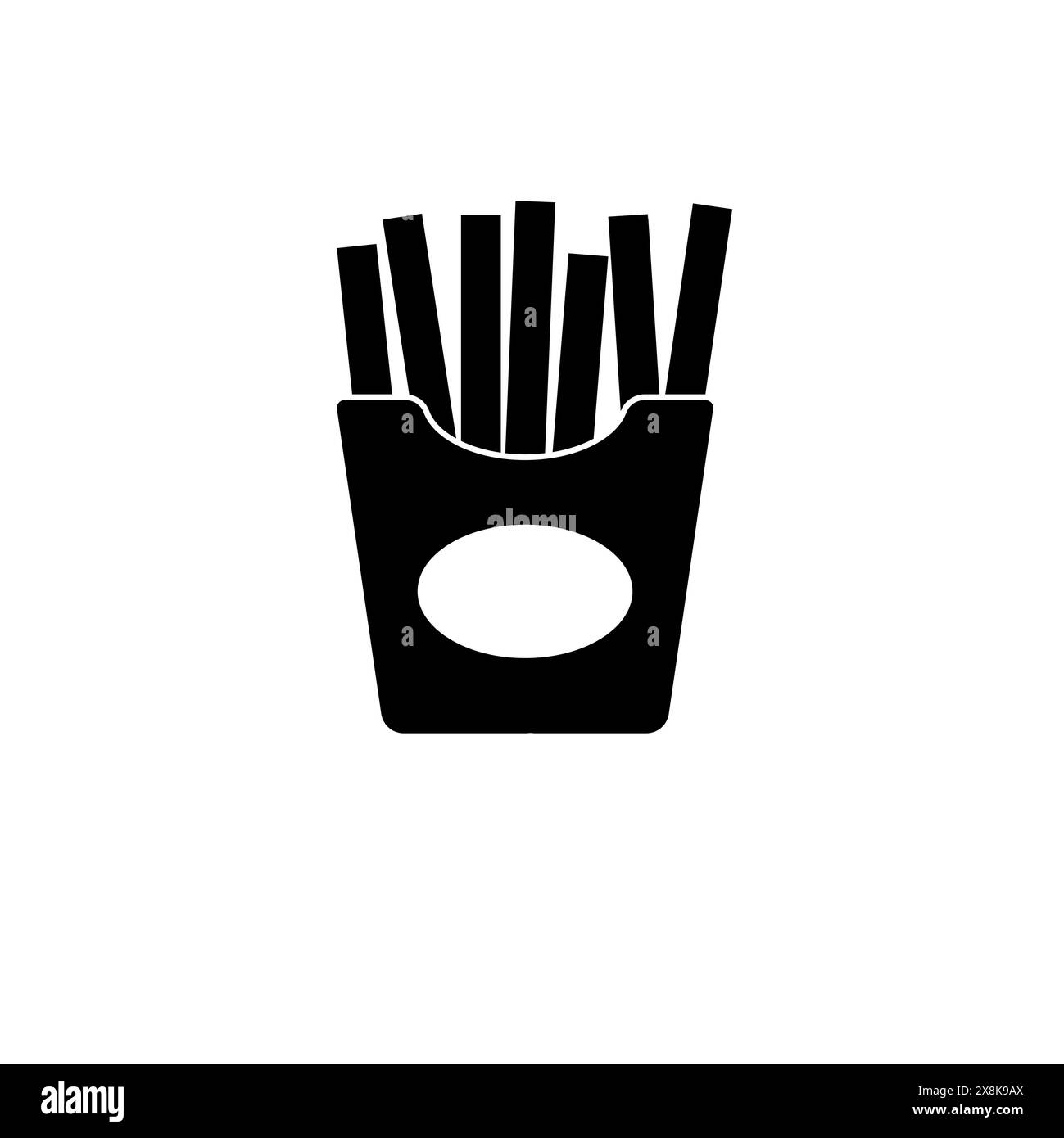Fast Food, French Fries Solid Flat Vector Icon Isolated on White ...