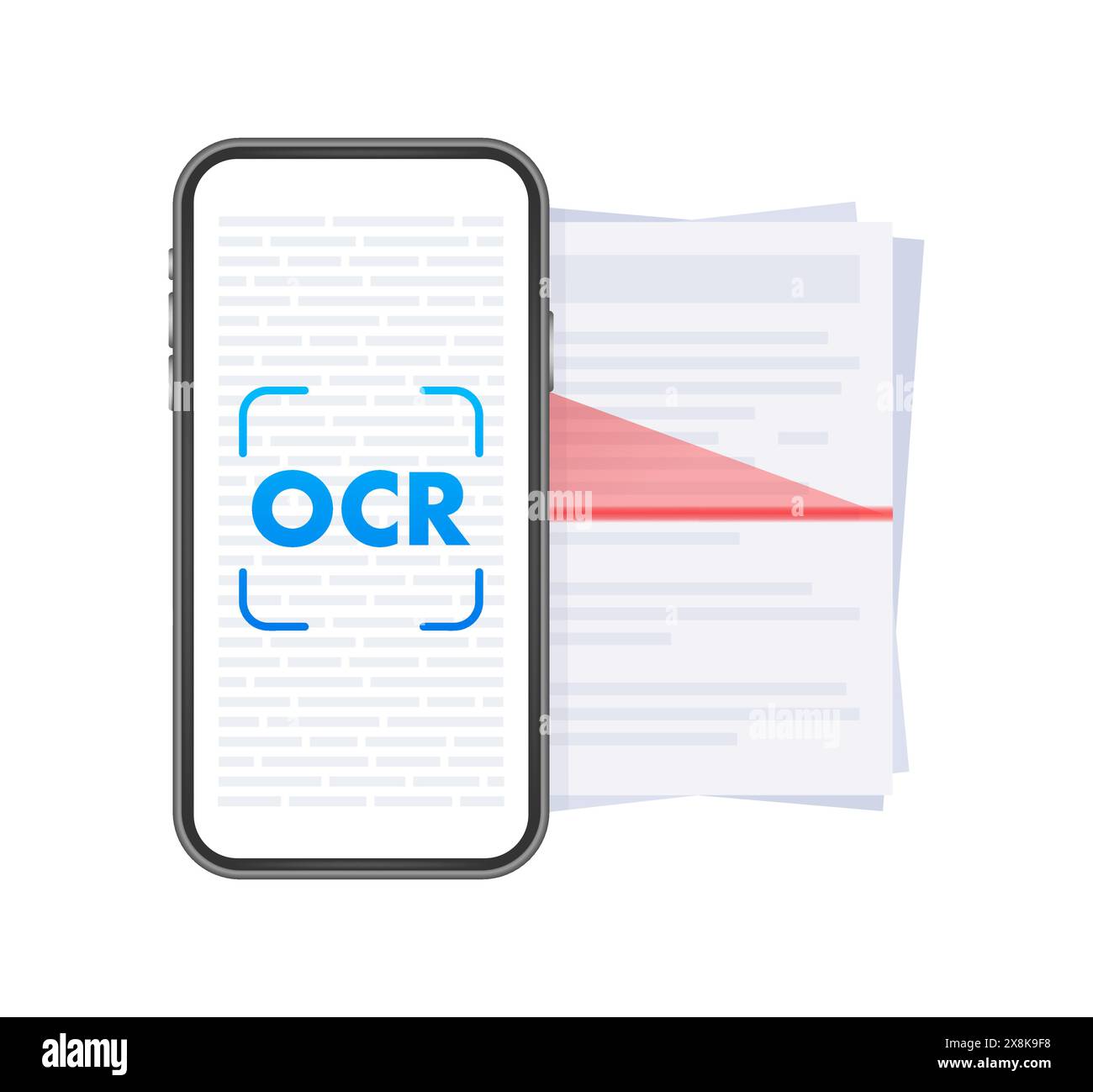 Ocr Optical Character Recognition Document Scan Process Of
