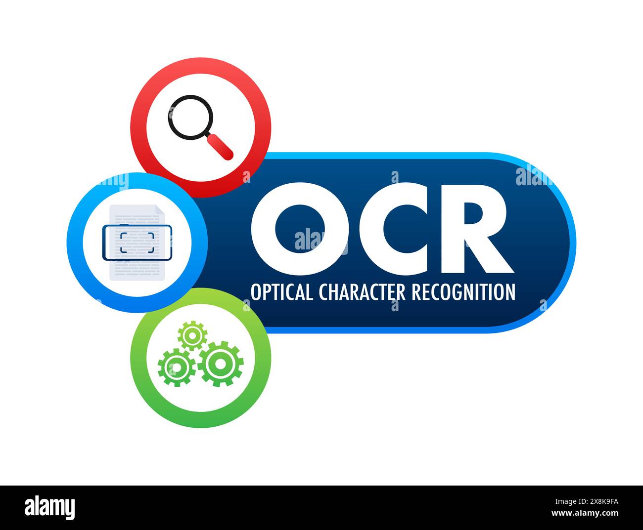 Ocr Optical Character Recognition Document Scan Process Of Recognizing Document Vector