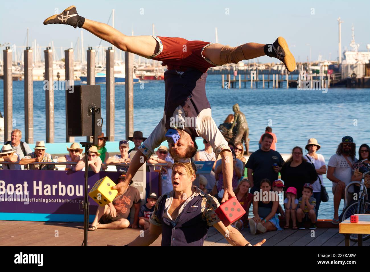 Canadian circus artists Quatuor Stomp performing at the 2018 Fremantle ...