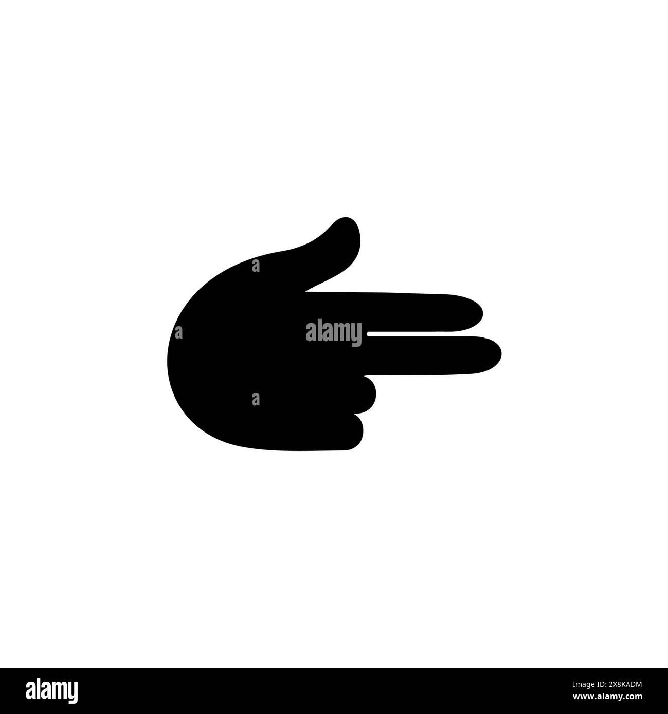 Hand Gesture Gun Solid Flat Vector Icon Isolated on White Background ...