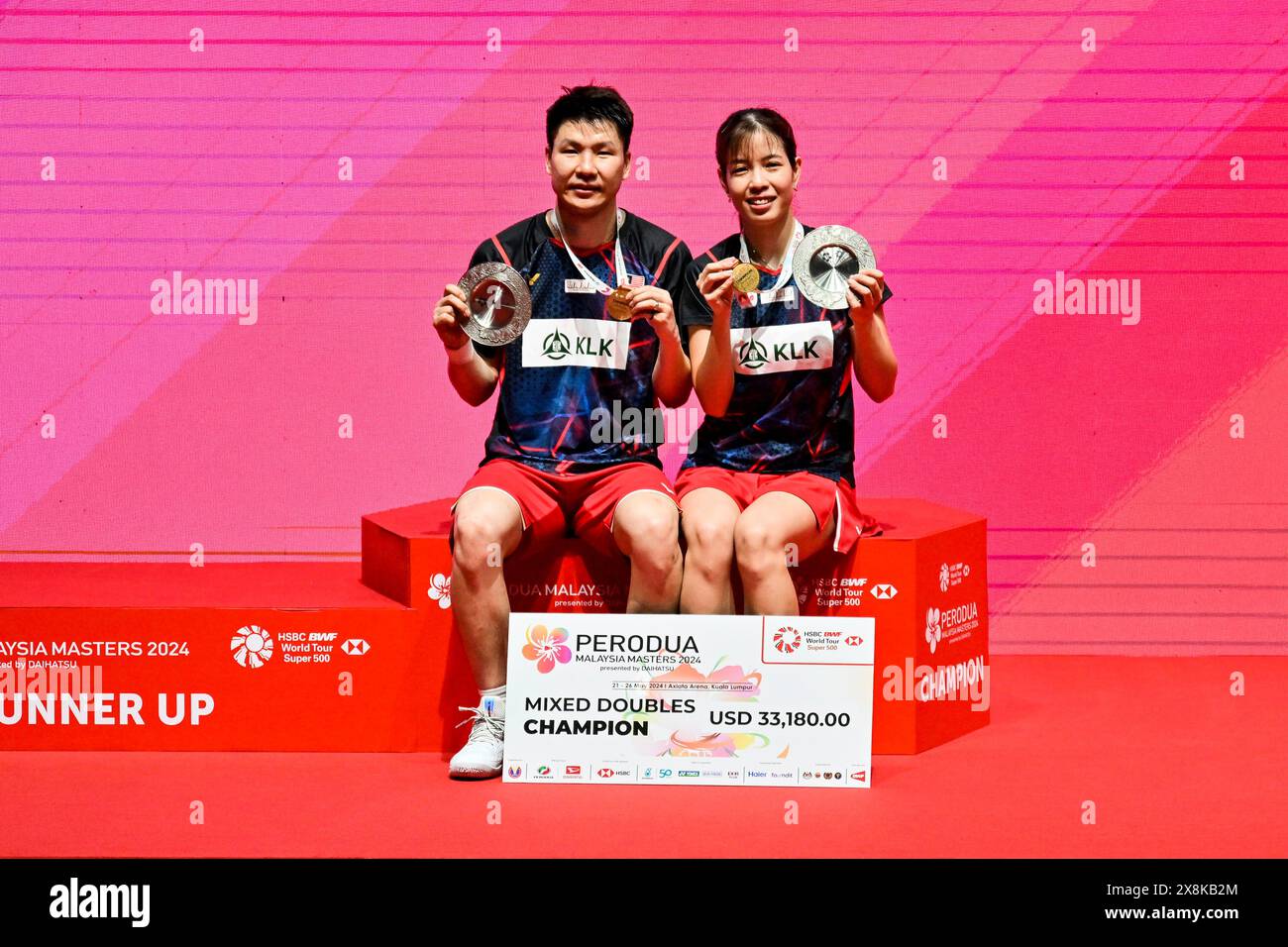 Kuala Lumpur, Malaysia. 26th May, 2024. Goh Soon Huat (L)/Lai Shevon Jemie of Malaysia pose for ...