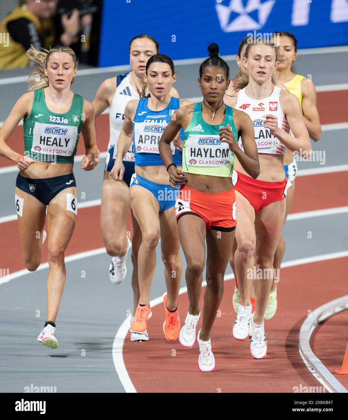 Birke Haylom of Ethiopia competing in the women’s 1500m at the World Athletics Indoor ...