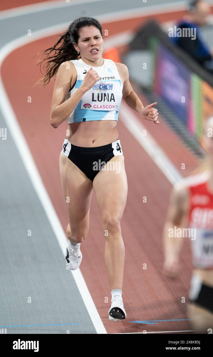 Fedra Aldana Luna of Argentina competing in the women’s 1500m at the World Athletics Indoor ...