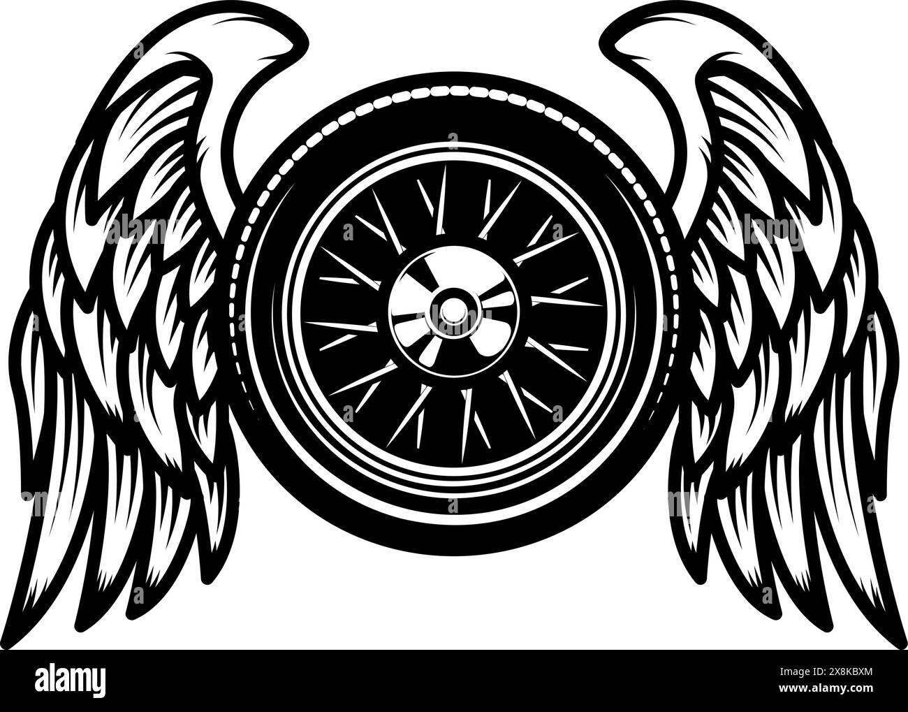 Vintage auto spoke wheel Stock Vector Images - Alamy
