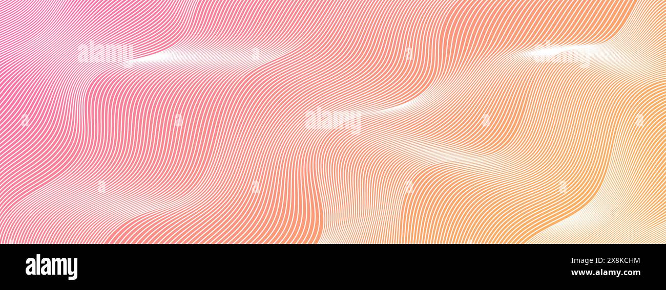 Wave lines abstract background, white thin wavy stripes with movement ...