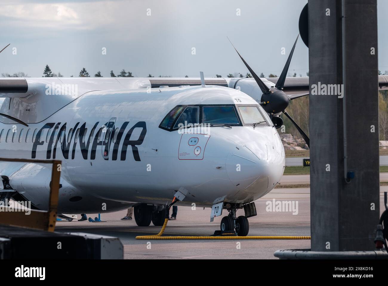 Helsinki / Finland - APRIL 4, 2024:An ATR-72, operated by the Finnish ...
