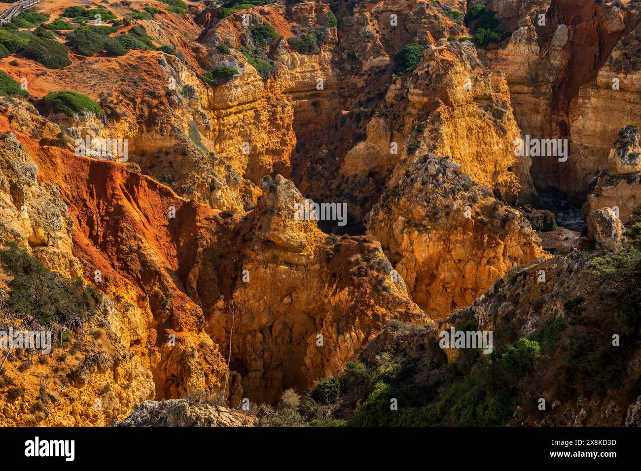 Scenic landscape of the Algarve coast in Lagos, Portugal. Rugged ...