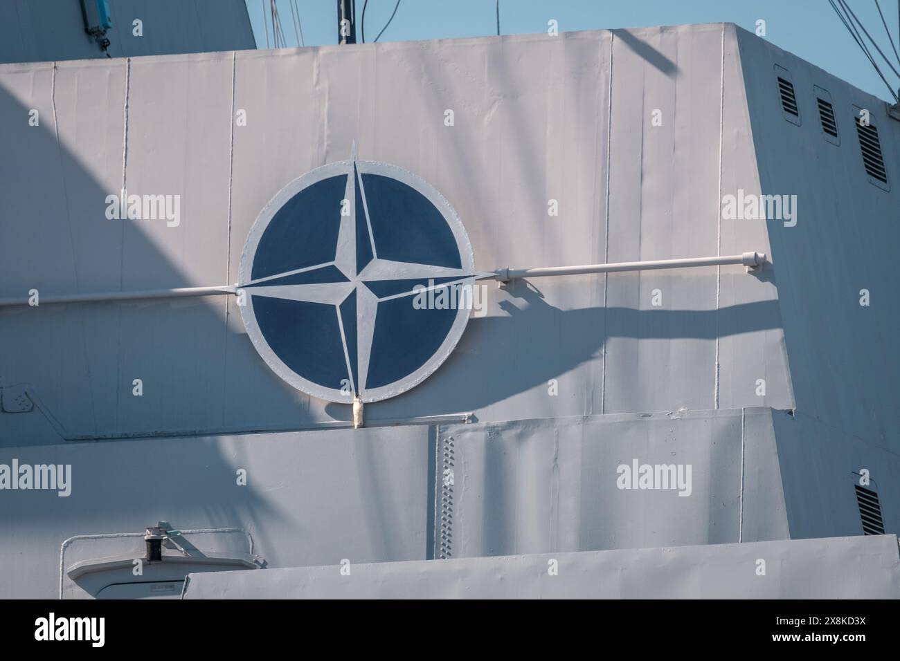 Helsinki / Finland - APRIL 5, 2024: Closeup of a NATO, North Atlantic ...