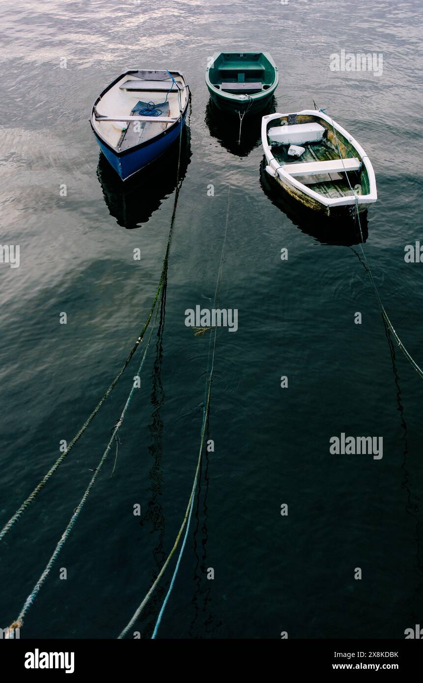 Boats moored in harbour Stock Photo - Alamy