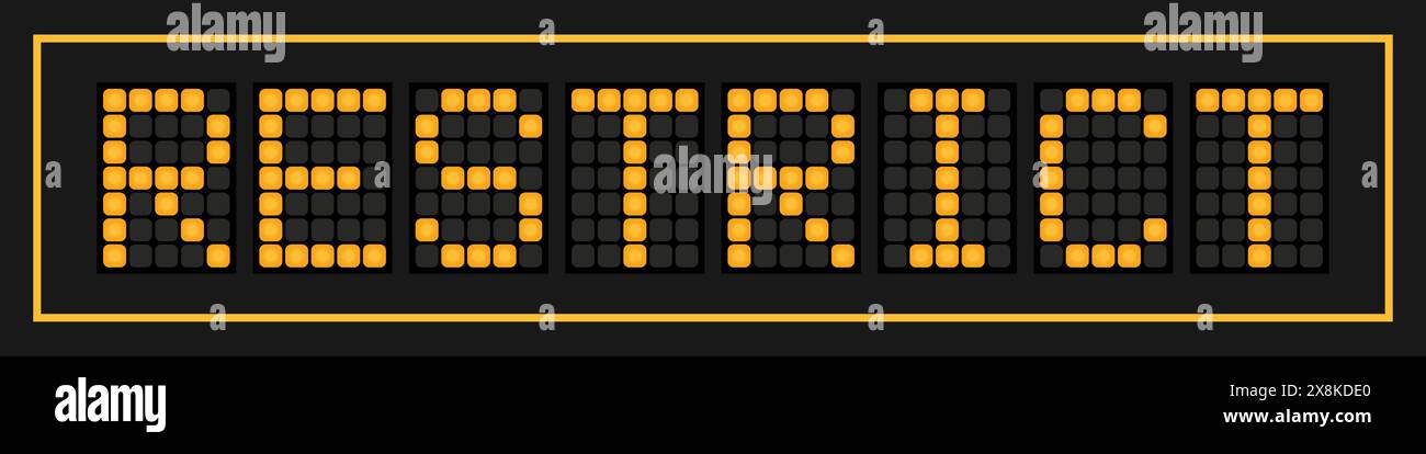 Orange color led banner in word restrict on black background Stock ...