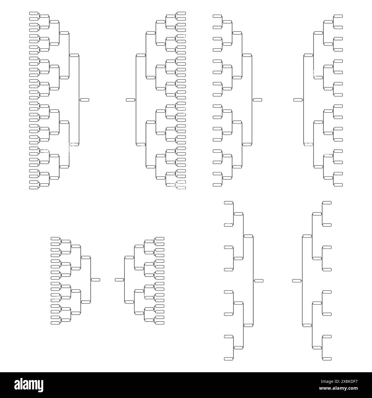 Set of Bracket sport tournament, blank elimination event sign, playoff ...