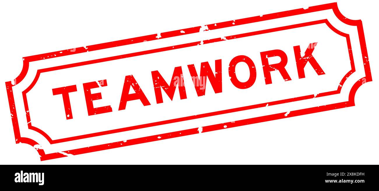 Grunge red teamwork word square rubber stamp on white background Stock Vector Image & Art - Alamy