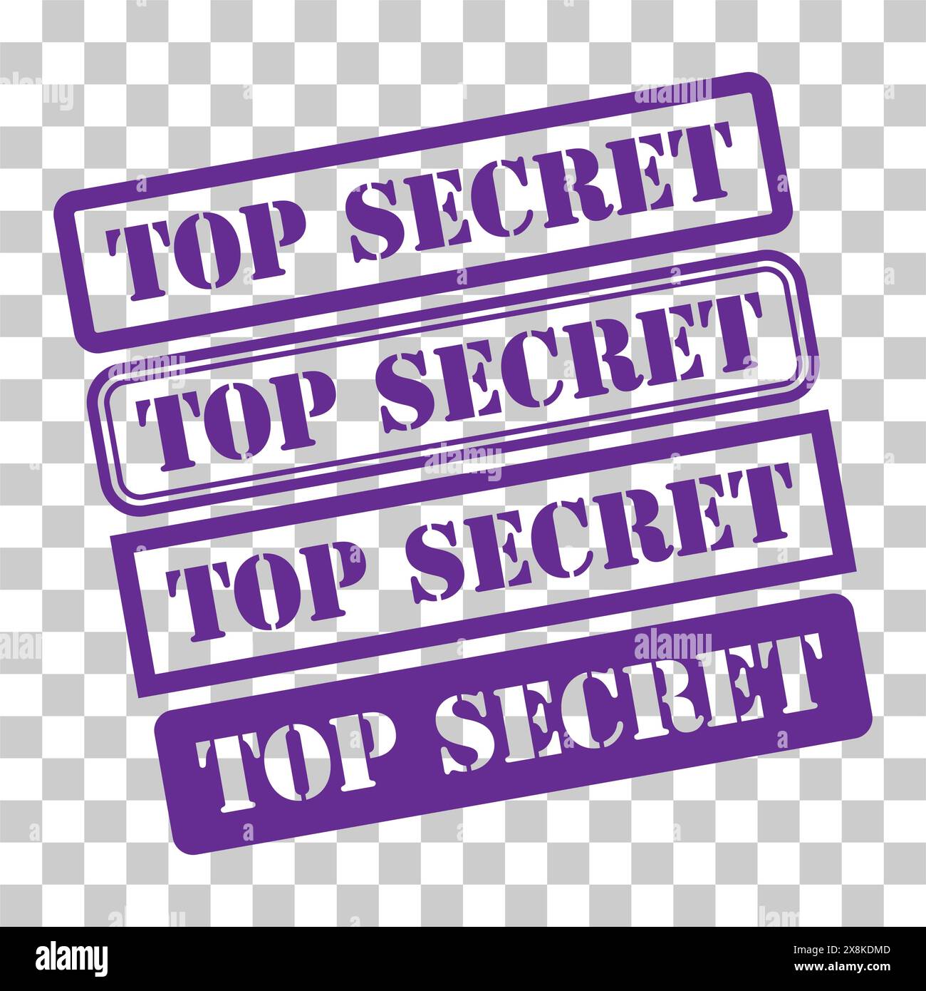 Set of Top secret stamp symbol, label sticker sign button, text banner ...