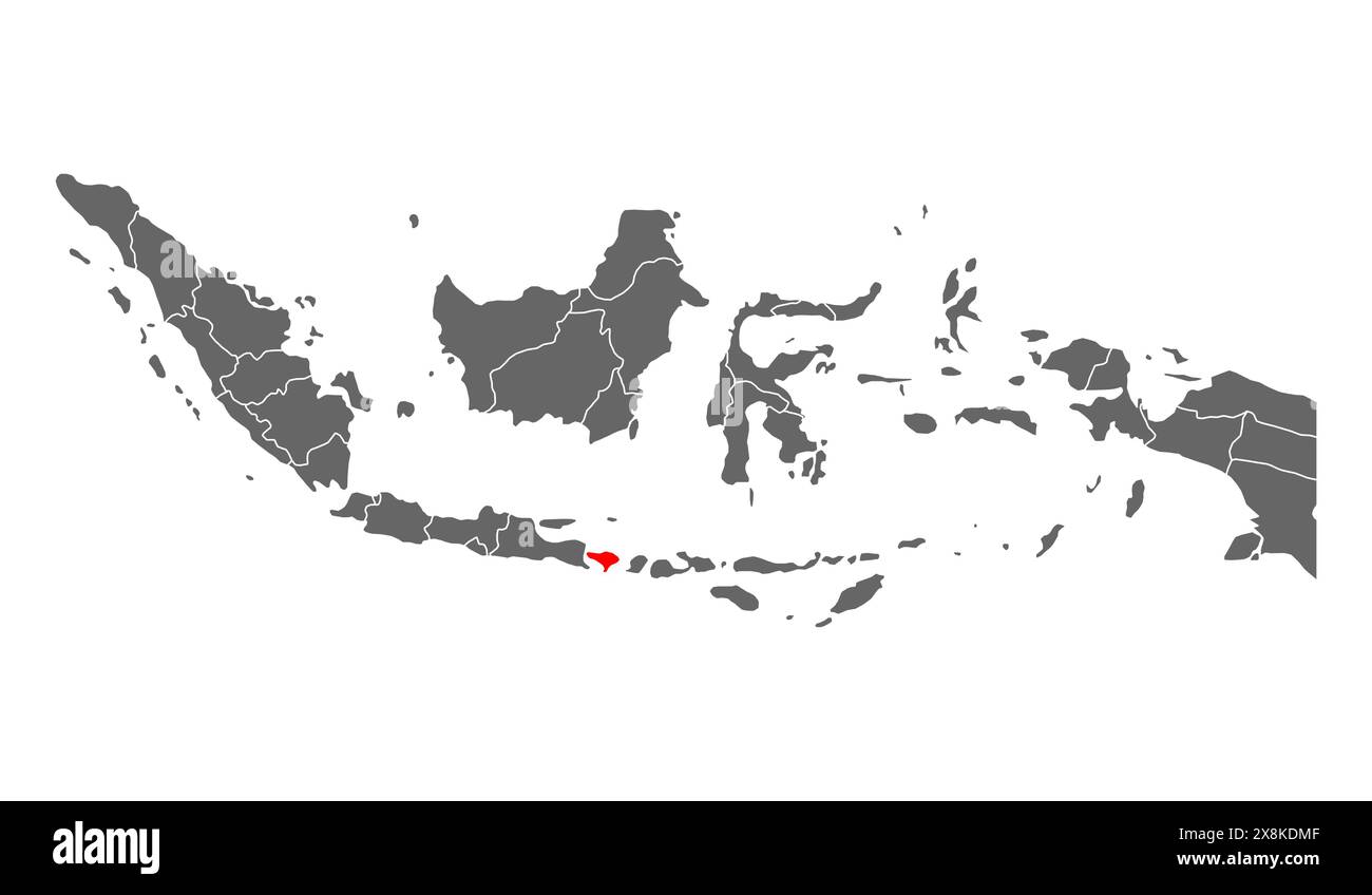 Indonesia detailed Bali map shape, Flat web graphic concept icon symbol ...
