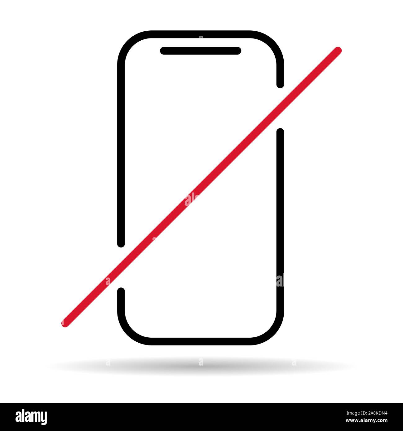 Mobile forbidden shadow icon, no use phone sign, ban smartphone label ...