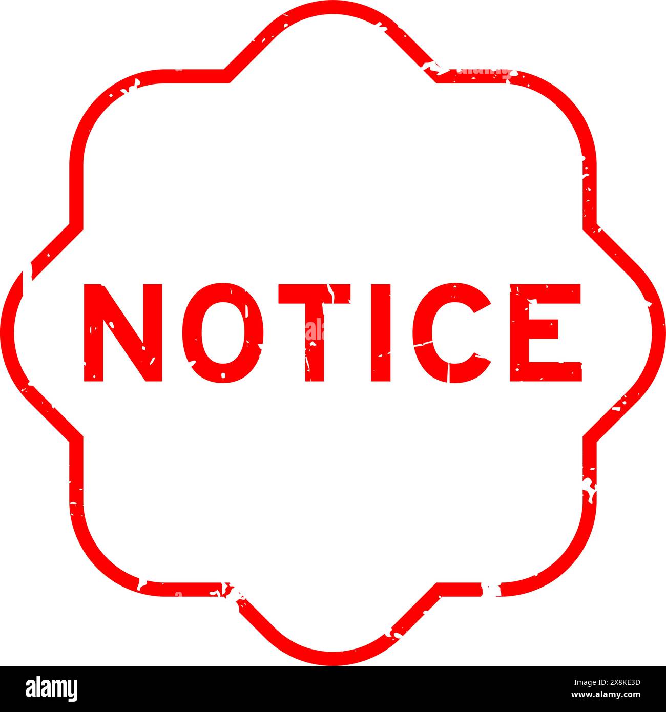 Grunge red notice word rubber seal stamp on white background Stock ...